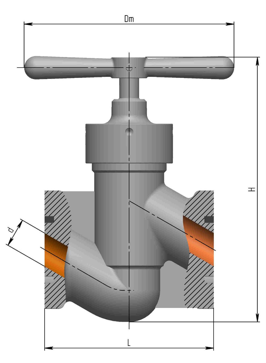 Shut-off valve for vacuum vacuum valve amk.lv.s.25.м, analogue 128-12 ...